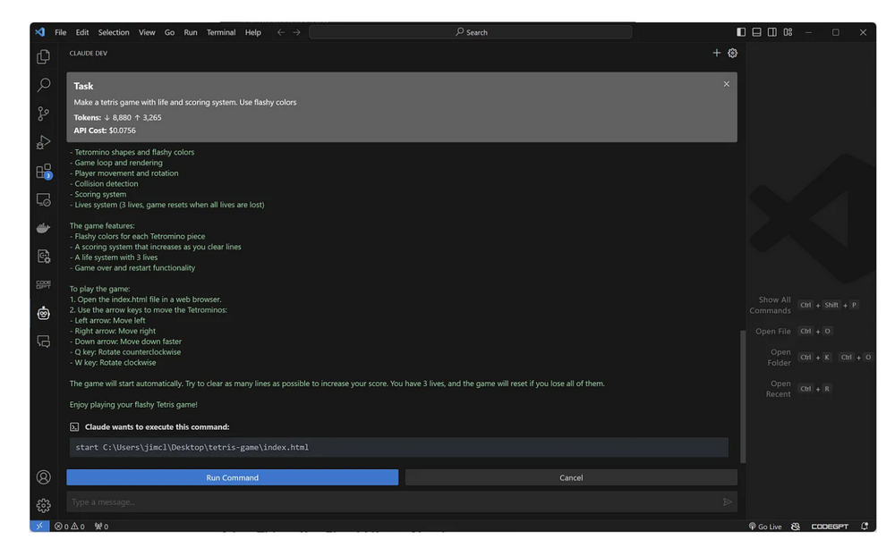 Claude Dev, un programador de IA de código abierto en VS Code